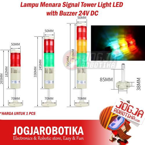 Jual Lampu Menara Signal Tower Light LED with Buzzer 24VDC 220VAC 2/3 ...