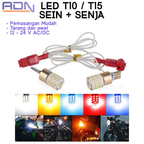 Jual Lampu LED T10 T15 2 Mode DRL Senja Sein AC DC 54 Mata Mobil Motor ...