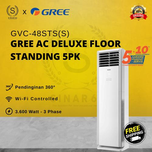 Promo GREE ECO AC DELUXE FLOOR STANDING STS SERIES 5 PK 3 PHASE GVC-48STS(S) Cicil 0% 3x - Kota ...