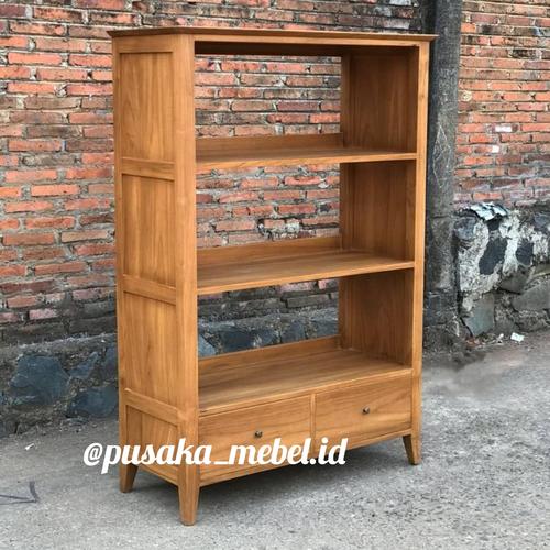 Jual lemari rak buku susun kayu jati, lemari rak kayu serbaguna rak ...