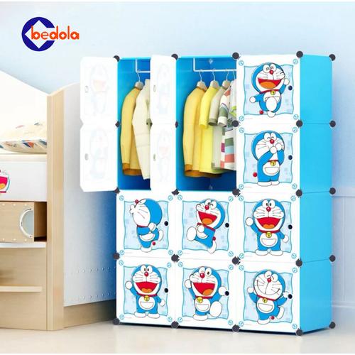 Jual Lemari pakaian lemari plastik rak susun portable lemari baju anak ...