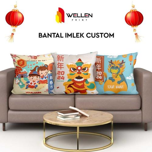Jual Sarung Bantal Sofa print custom edisi CNY Imlek 2021 Ukuran 40x40 ...