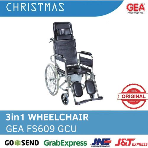 Jual GEA RECLINING COMMODE WHEELCHAIR FS 609 GCU / KURSI RODA 3 IN 1 ...