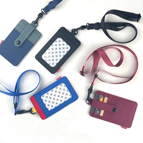 Promo ID card holder dompet gantung name tag kartu lanyard kain polos ...