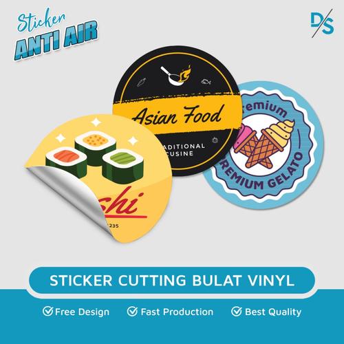 Jual CETAK STIKER VINYL BULAT *ANTI AIR* LABEL MAKANAN KEMASAN CUSTOM ...
