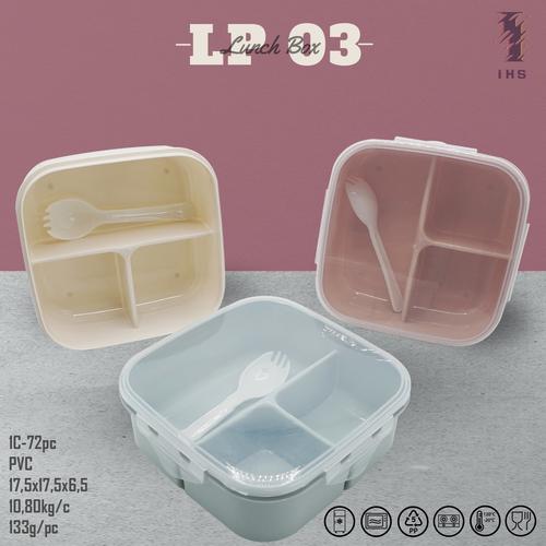 Promo Lunch Box Set Plastik 3 Sekat LP 03 / Tempat Makan Bekal Anak ...