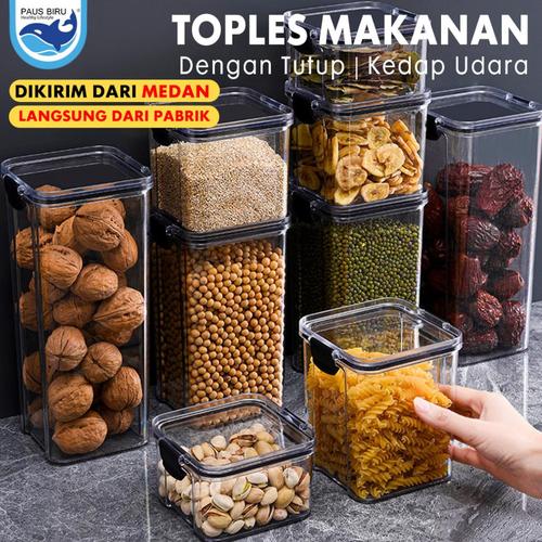 Jual New Toples Kotak Snack Kedap Udara Penyimpanan Bening Cereal ...
