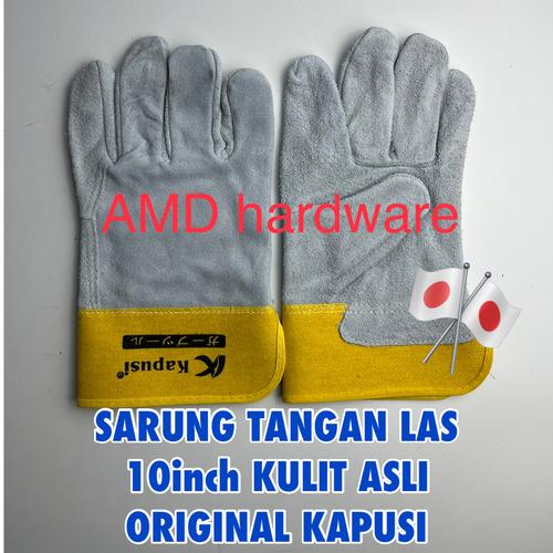 Jual KAPUSI JAPAN Sarung Tangan Las Kulit Asli 10 inch Safety Glove ...