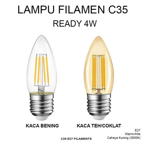 Jual Lampu Bulb LED Filamen Edison Vintage C35 4 Watt 4W 4 W Fitting ...