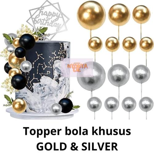 Jual CTB02 Cake Topper Bentuk Bola Hiasan Dekorasi Kue Ultah Birthday ...