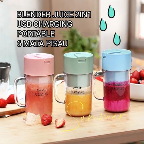 Jual Blender Glass Mini Juicer 2IN1 420ML 6 Pisau USB Charging - Jakarta Barat - stone_mate ...
