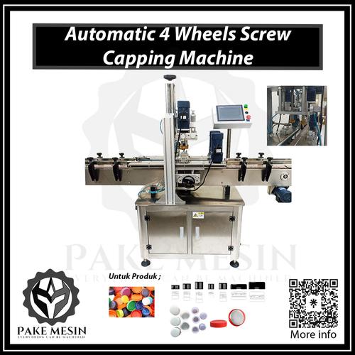 Jual MESIN PENUTUP BOTOL PLASTIK OTOMATIS 4 WHEELS SCREW MACHINE ...