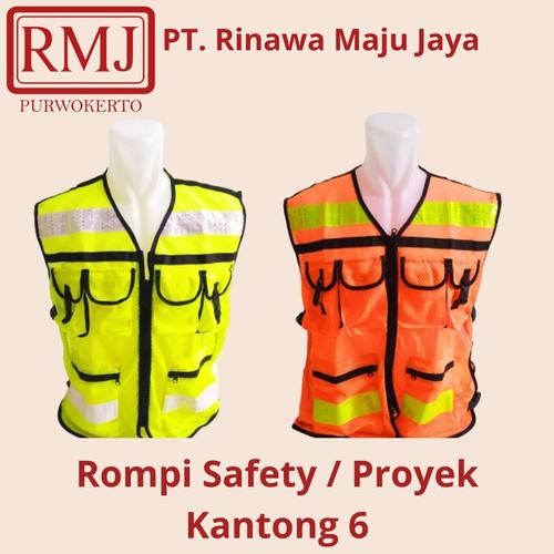 Jual Rompi Proyek 6 Kantong / Rompi Safety 6 Kantong - Orange - Kab ...