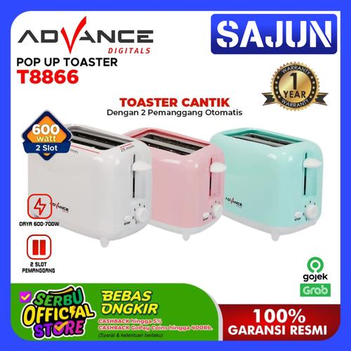 Jual Advance T8866 Pop Up Toaster Pemanggang Roti 2 Slot T-8866 - Putih ...