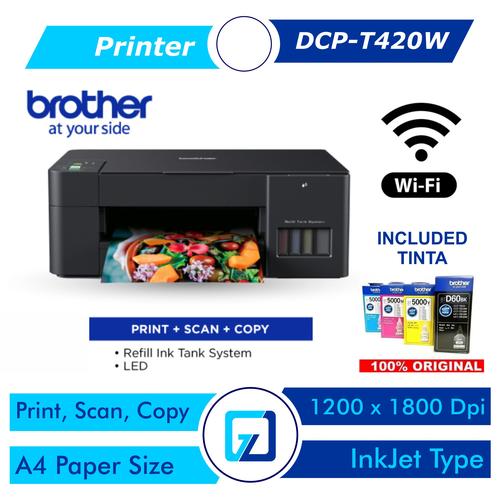 Jual Printer Brother DCP T420W Wifi Print Scan Copy include tinta ori ...