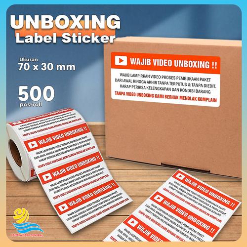 Promo LABEL STICKER FRAGILE WAJIB VIDIO UNBOXING 70X30MM 500 PCS - Kota ...