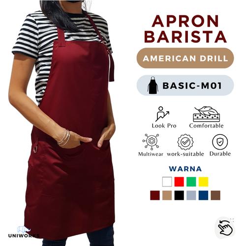 Promo Celemek Masak Uniworks Model Apron Barista Seri V01 - Hitam, 02 ...