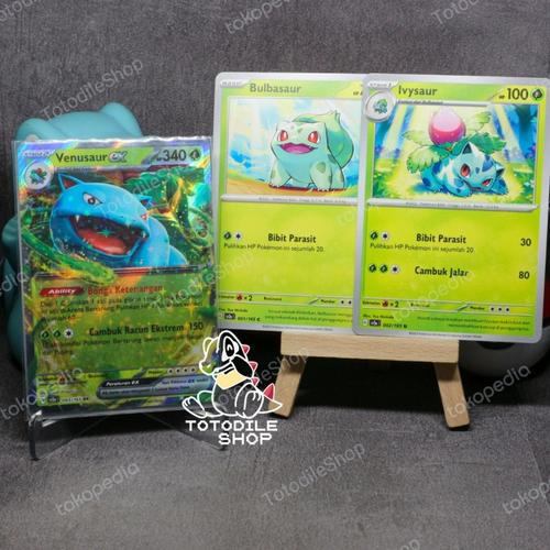 Jual Pokemon Indonesia Bulbasaur, Ivysaur, Venusaur EX (001-003) SV2A ...