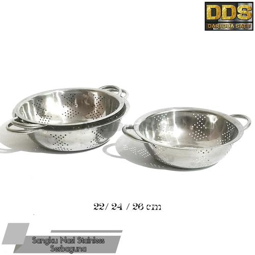 Promo Sangku Nasi Bakul Baskom Lubang Stainless Gagang Tirisan Buah ...