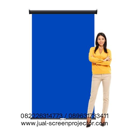 Promo Blue screen background motorized 242cm x 300cm layar blue screen ...