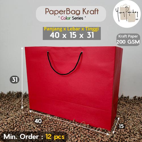 Promo Paper Bag/Tas Kertas warna Paperbag Color Series Kraft Uk 40 x 15 ...
