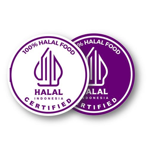 Jual Stiker Label Halal Warna Putih Dan Ungu Diameter 14cm Stiker Vynil ...
