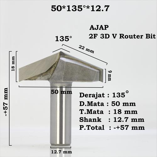 Jual Mata Profil CNC 3DV 1/4 6.35 mata router kayu 60° 90° 120° 135 ...