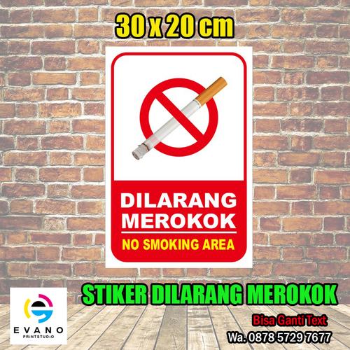 Jual Cetak Print Stiker Vinyl Dilarang Merokok No Smoking Sticker 30x20 ...
