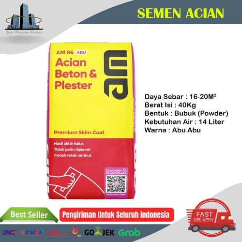 Jual SEMEN ACIAN/ SEMEN MORTAR/ PREMIUM SKIMCOAT AM 86 (40KG) - Kota ...