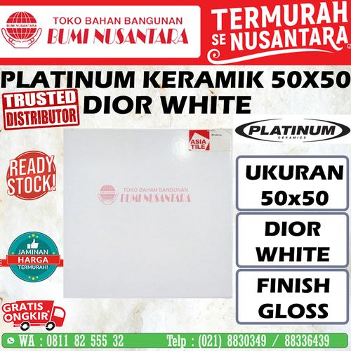 Jual Platinum Keramik 50x50 Dior White Gloss Asia tile Putih Granit ...