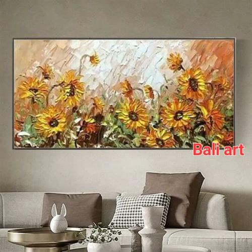 Jual Lukisan kanvas pemandangan bunga abstrak + frame v1 rd - 60x80 cm ...