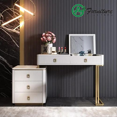 Jual Meja Rias Minimalis Nataly Warna Duco Putih Kombinasi Kaki Besi ...