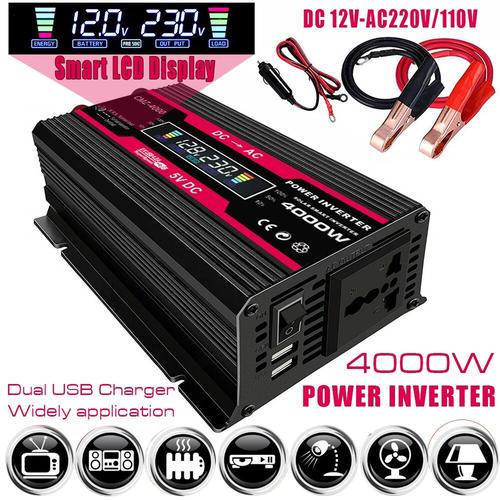 Jual Power Inverter 4000 Watt DC 12V to AC 220V Lcd Display Digital ...