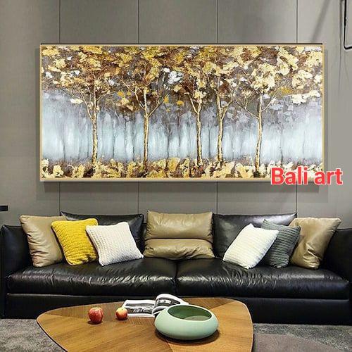 Jual Lukisan kanvas pemandangan bunga abstrak + frame vz rd - 60x80 cm ...