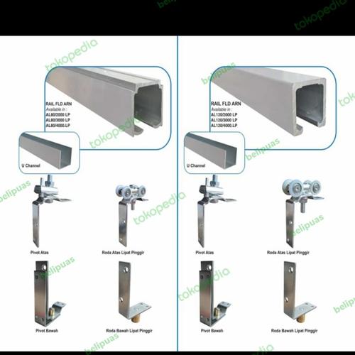Jual Rel Pintu Lipat Aluminium / Folding 6 Daun (3:3 ) Heavy Duty ...