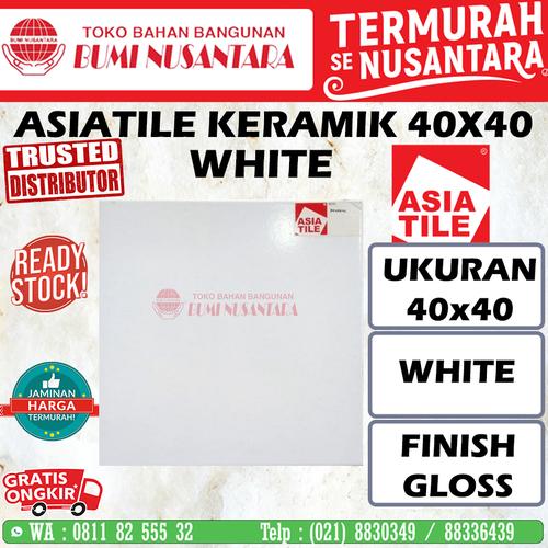 Jual Asiatile Keramik 40x40 White Grade Super Gloss Asia tile Putih ...