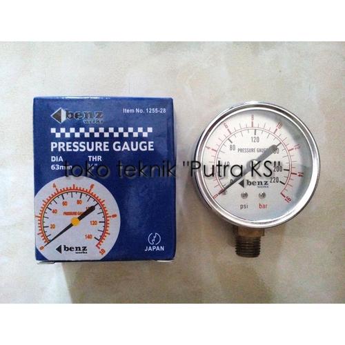 Jual Pressure Gauge / Alat Pengukur Tekanan Angin 16 bar Merk Benz ...