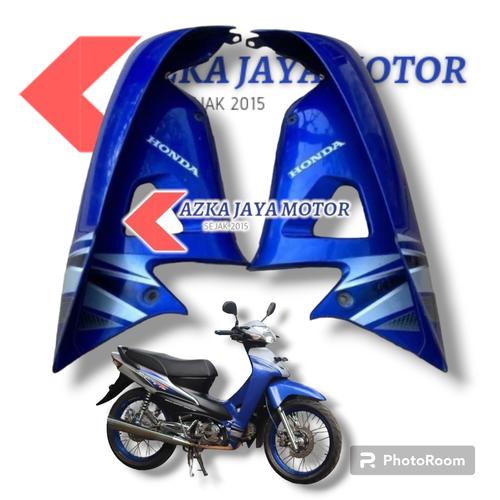Jual Cover sayap luar dalam honda supra fit new Biru strip silver ...