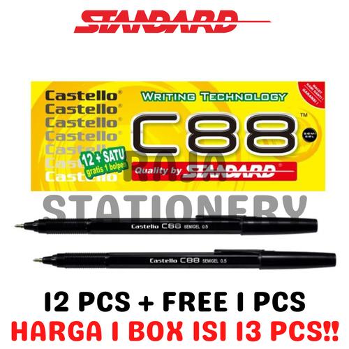 Promo STANDARD C88 0.5 BALL PEN HITAM BOLPEN PENA PEN CASTELLO C88 [BOX ...
