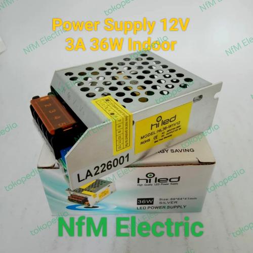 Jual HILED Power Supply 12V 3A 36W Indoor/ Trafo Adaptor 12V 3A 36W ...