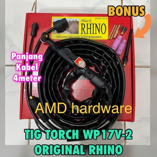 Jual RHINO TIG TORCH WP17V-2 15 TANG LAS ARGON WP-17 Kabel 4meter Stainless - Jakarta Barat ...