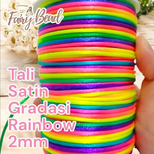 Jual 2mm TALI SATIN GRADASI RAINBOW Tali Cina Pelangi Kerajinan Tangan ...