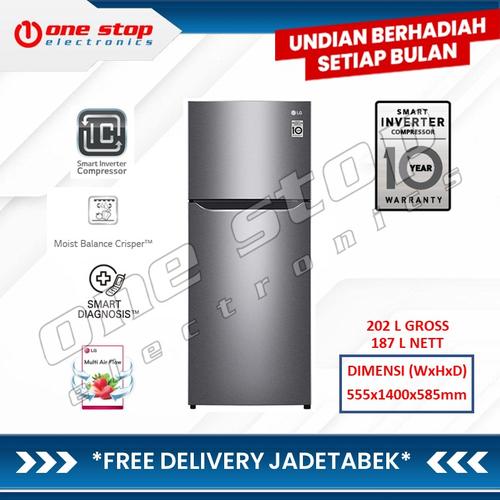 Promo LG GN-B202SQIB Kulkas 2 Pintu Smart Inverter Compressor 202L ...