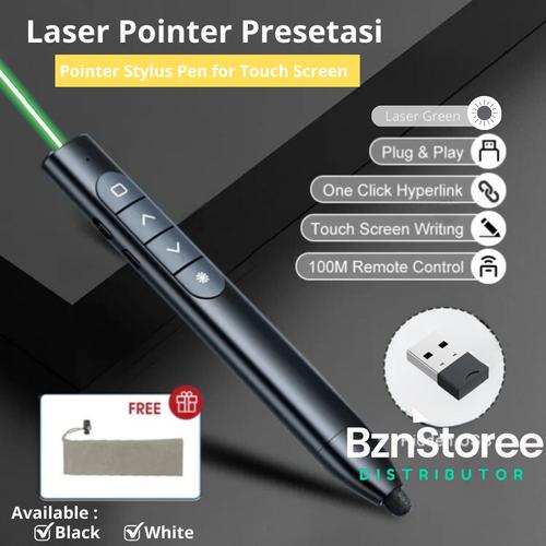 Promo Wireless Laser Hijau Green Presenter Pointer USB C + Touch Screen ...