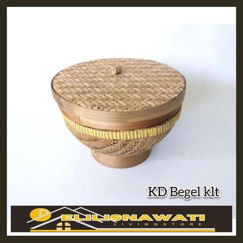Jual el1122- wakul nasi bambu 18cm / bakul anyaman bambu unik lengkap - Dengan kaki - Kota ...