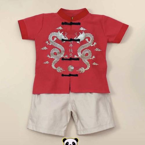 Jual Cheongsam Gold / Cheongsam Anak Laki / Setelan Baju Imlek Anak ...