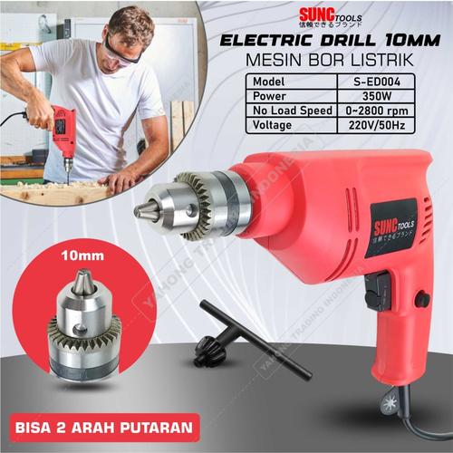 Promo SUNC TOOLS Mesin Bor Listrik 10mm Bolak Balik Electric Drill ...