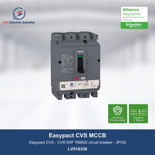 Promo Schneider Easypact CVS100F MCCB TM80D circuit breaker 3P ...