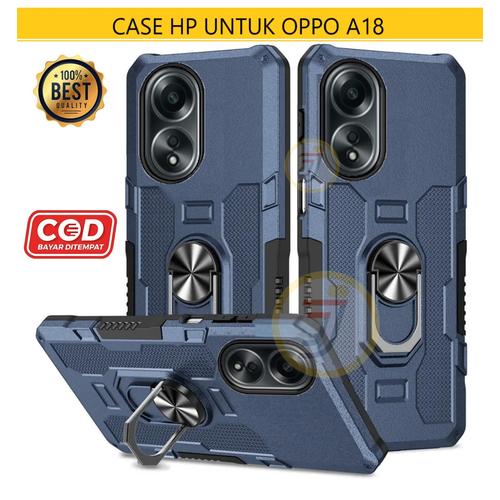 Jual Casing Oppo A18 Premium Hit Ring Armor Standing New Hardcase ...