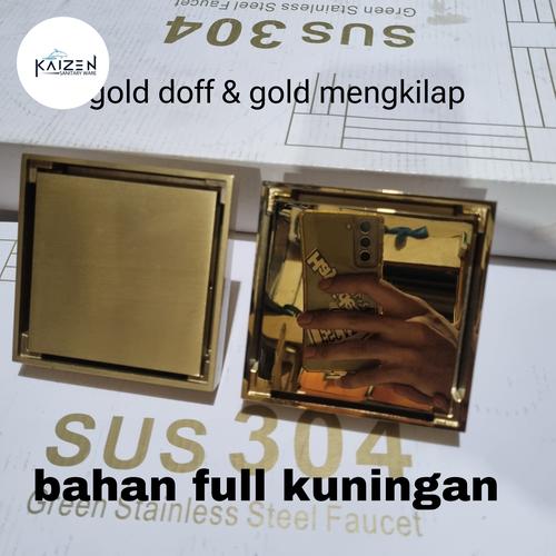 Promo smart floor drain kuningan 10x10 cm GOLD model elit - GOLD DOFF ...